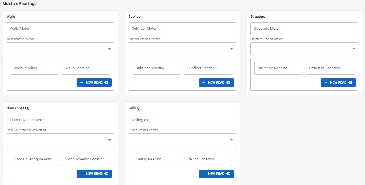Moisture Readings - Help & Documentation